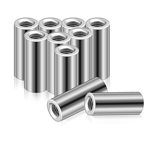 10 Pack Round Connector Nuts M6 Round Coupling Nut M6 Threaded Coupling ...