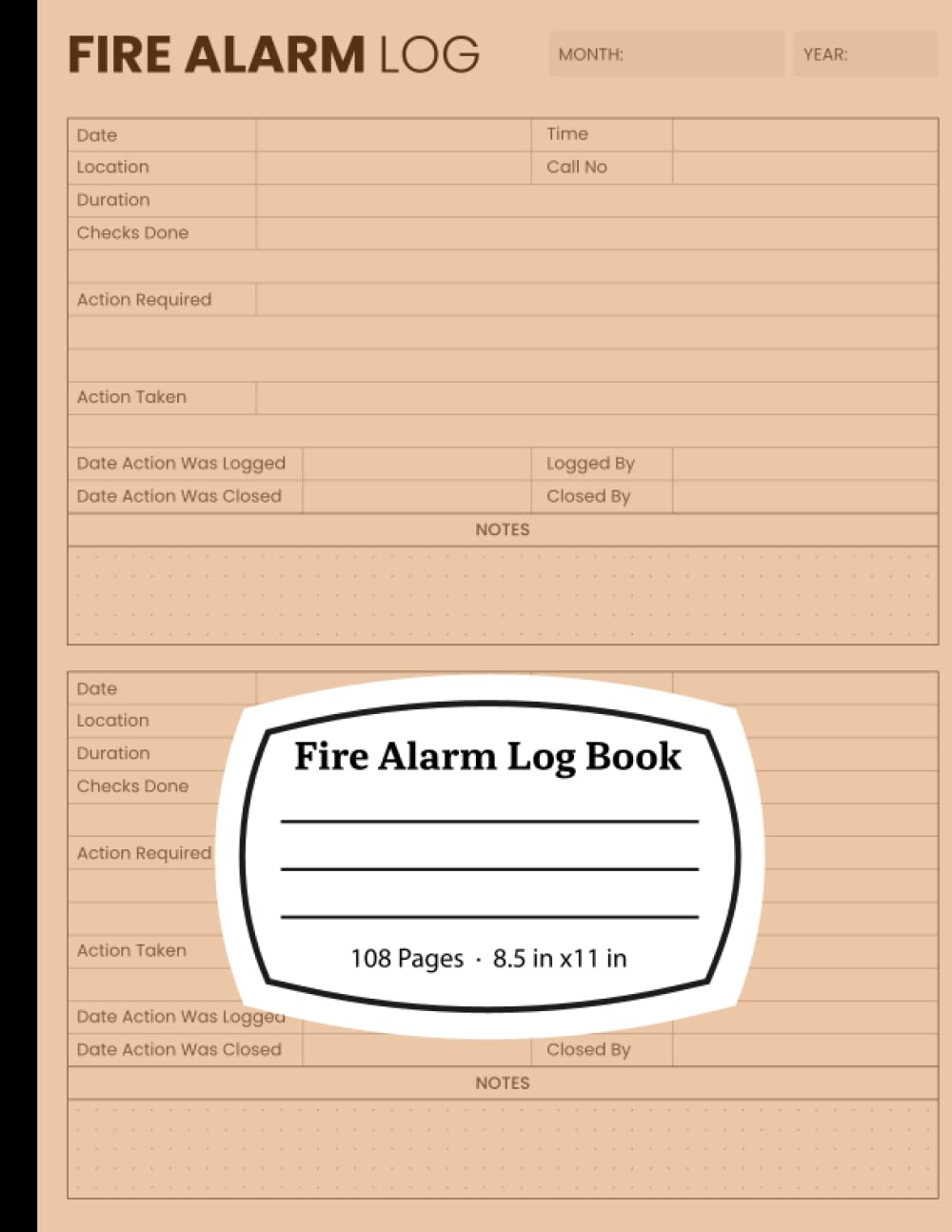 Fire Alarm Log Book: Record Inspections, Tests & Maintenance: Press ...