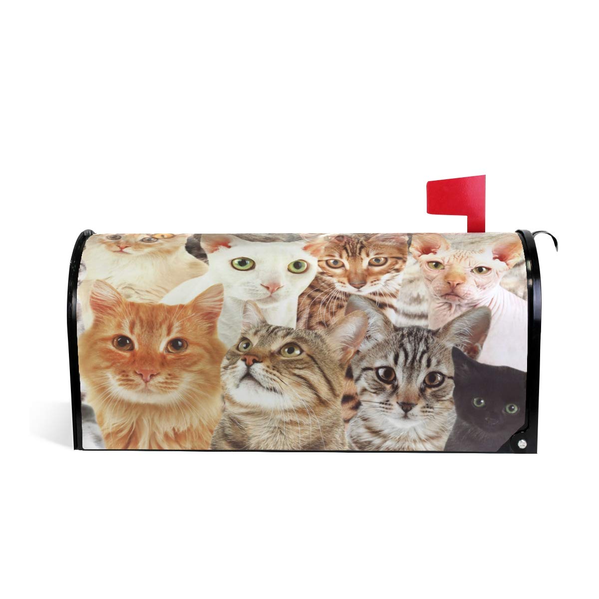 Amazon.com: WOOR Cute Cats Magnetic Magnetic Mailbox Cover Standard ...