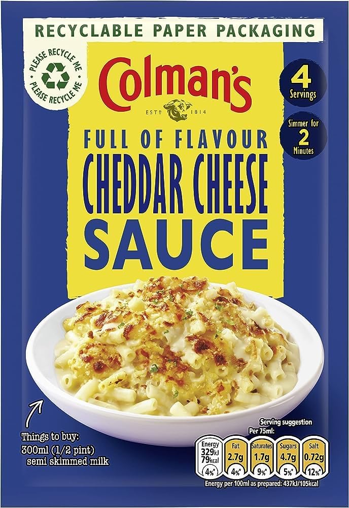 Amazon.com : Colmans Cheese Sauce Sachet 40g : Refrigerated Cheese Dips ...