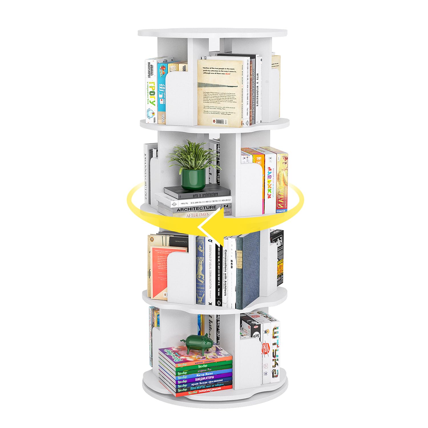 Amazon.com: oneinmil Rotating Bookshelf, 360° Rotating Bookcase for ...