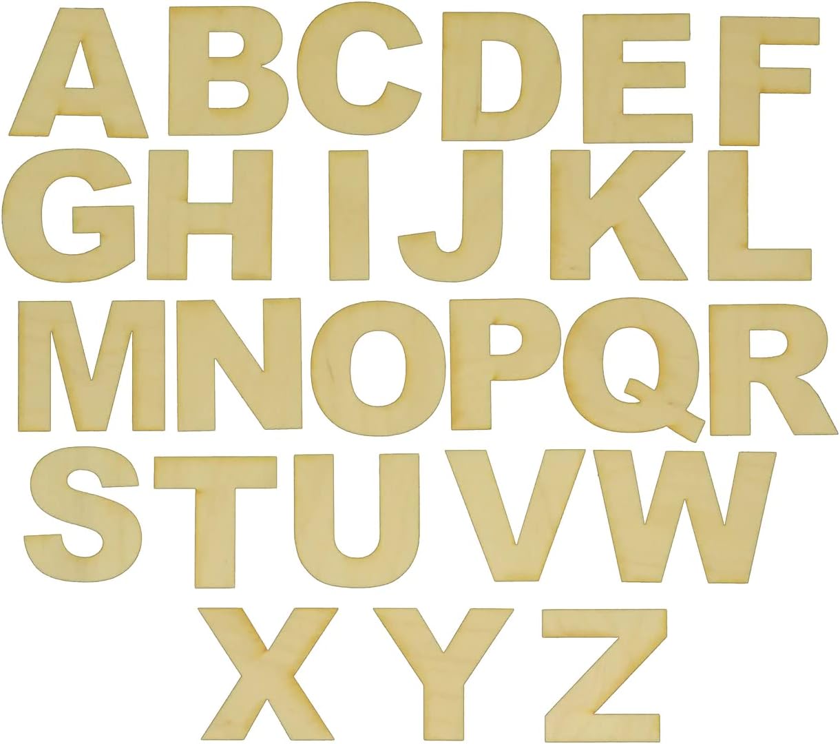 Amazon.com: Wood Letters in The Arial Font, (Cutout) (D)