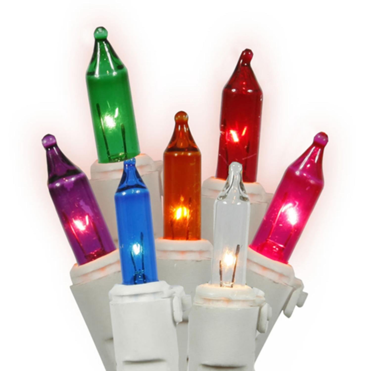 Amazon.com: Set of 35 Multi-Color Mini Christmas Lights - White Wire ...