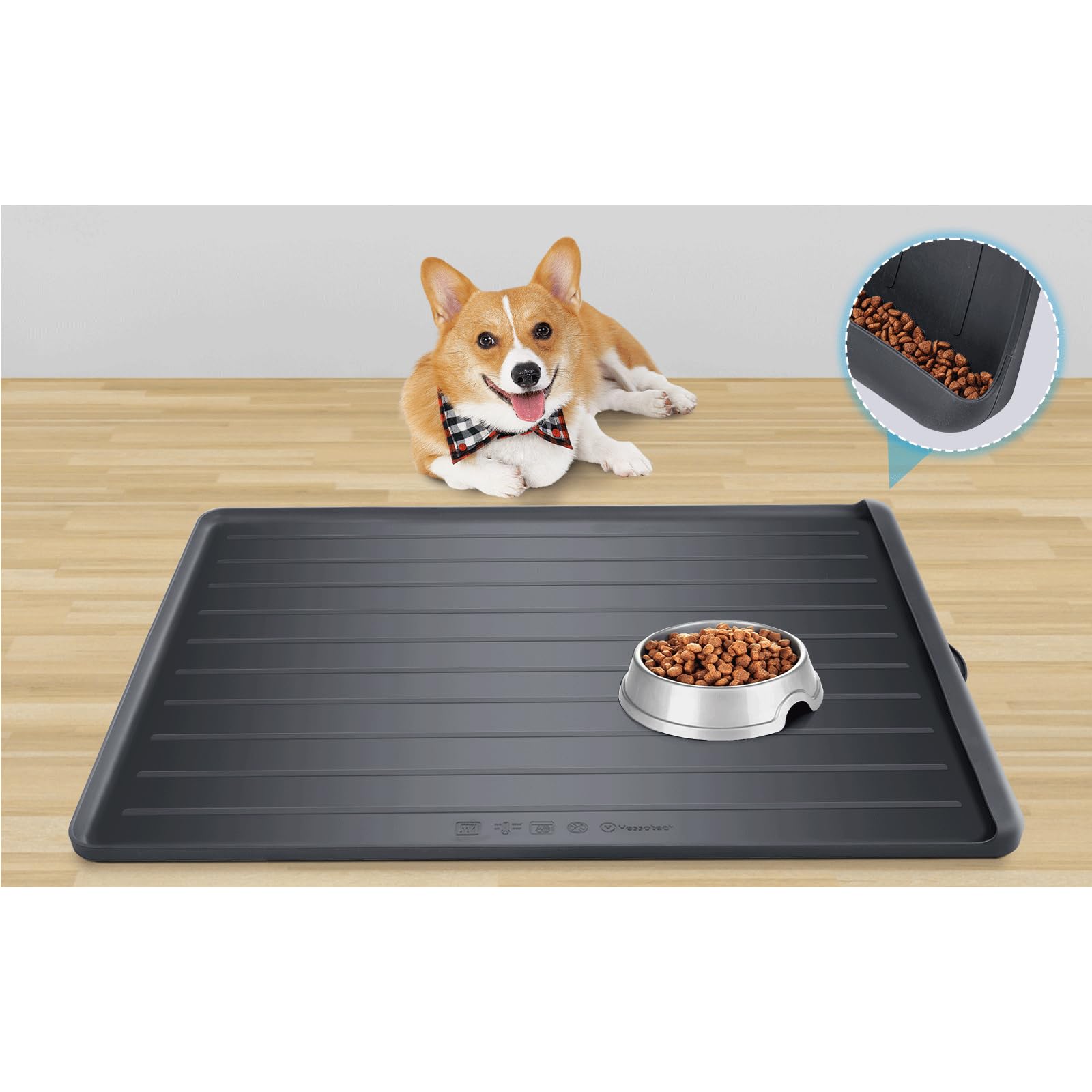 Amazon.com: Dog Food Mat - 30"x20" Pet Food Mat with Residue Collection ...