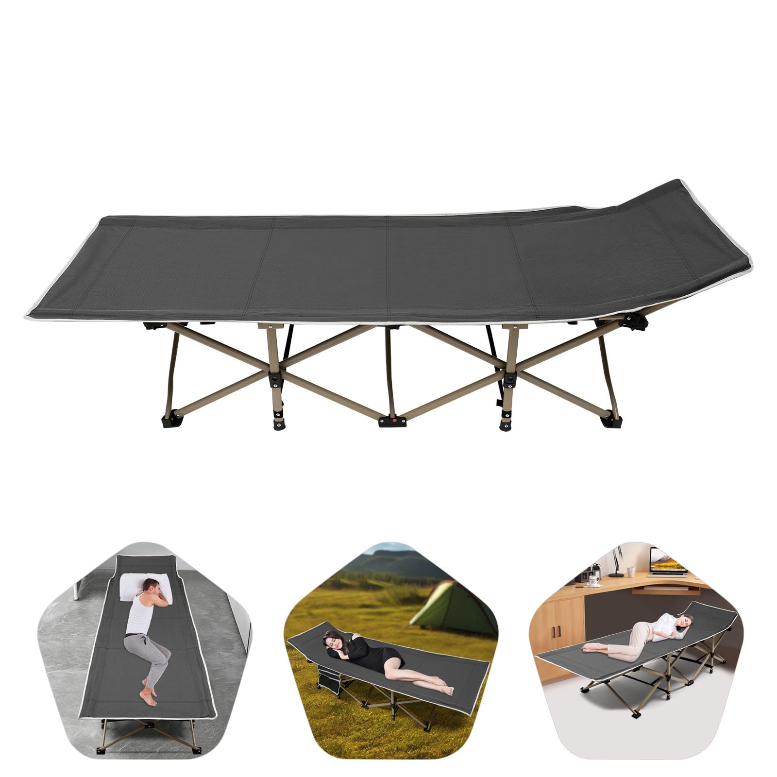 Amazon.com: Portable Folding Camping Cot, Outdoor Lounge Chair Folding ...