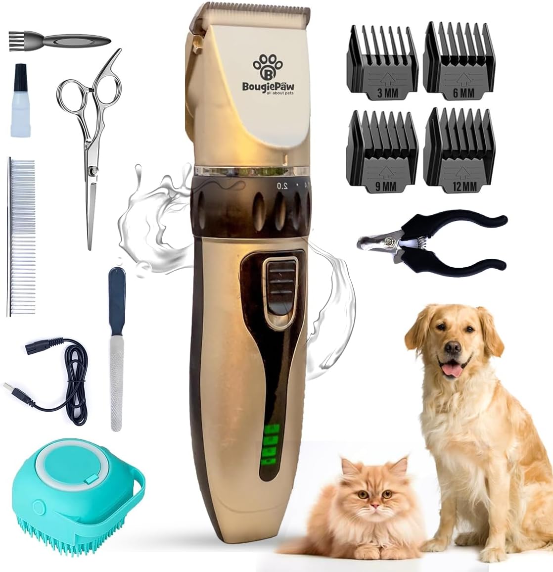 Amazon.com: Grooming Kit for Dogs at Home - Rechargeable Low Noise Cat ...