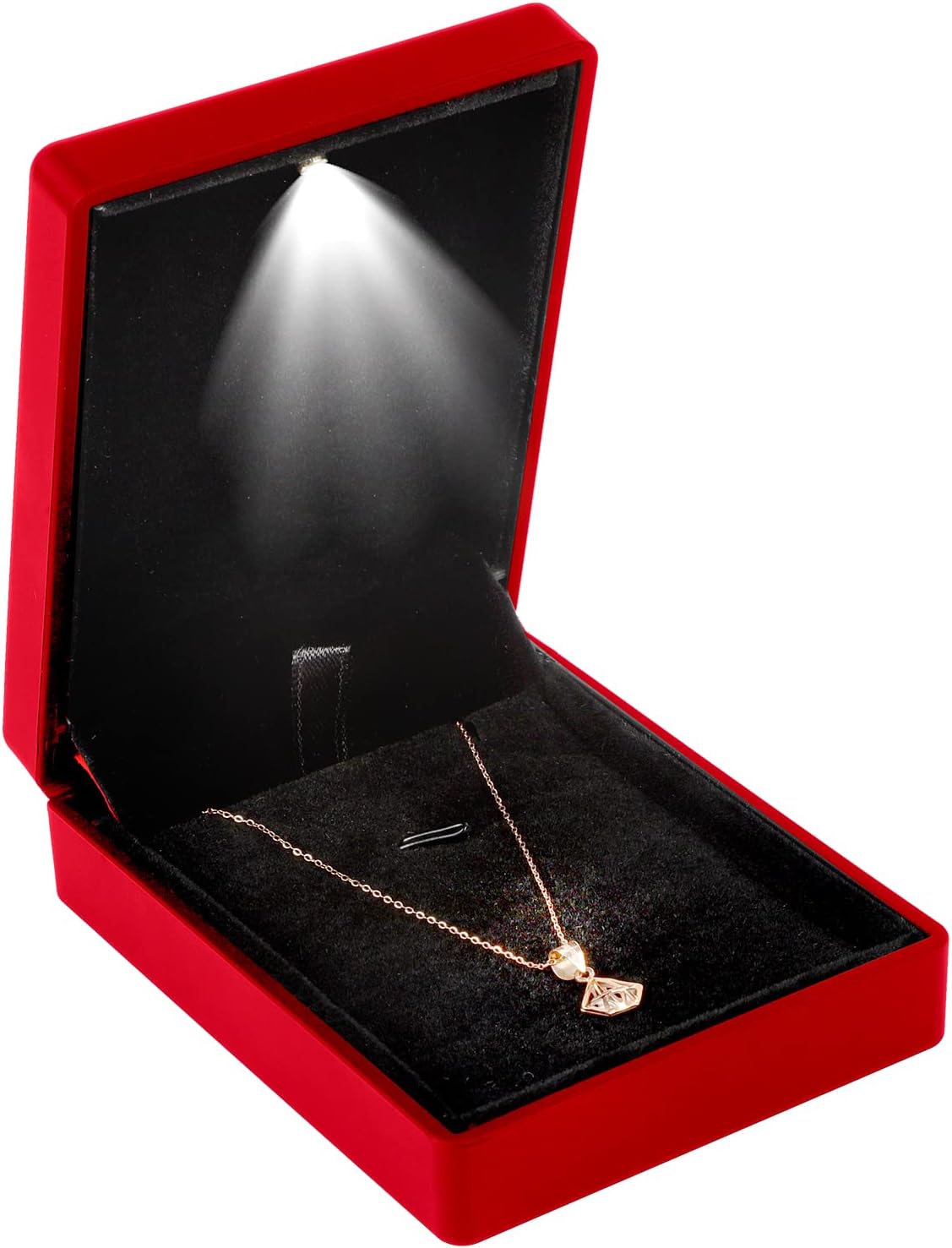 Wellehomi Necklace Box，LED Wedding Necklace Box Necklace Jewelry ...