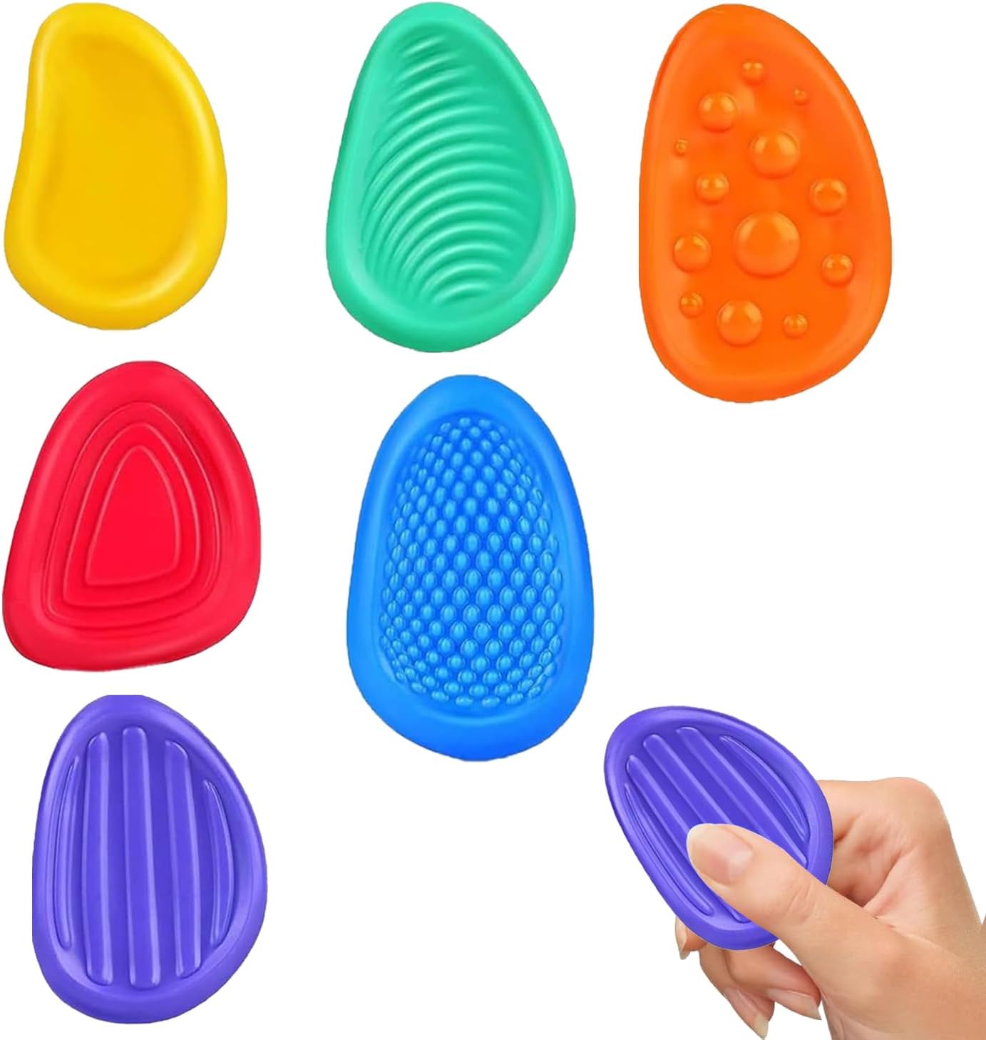 6 Pcs Fidget Toys Sensory Stone, Textured Worry Stone, Sensory Stones ...