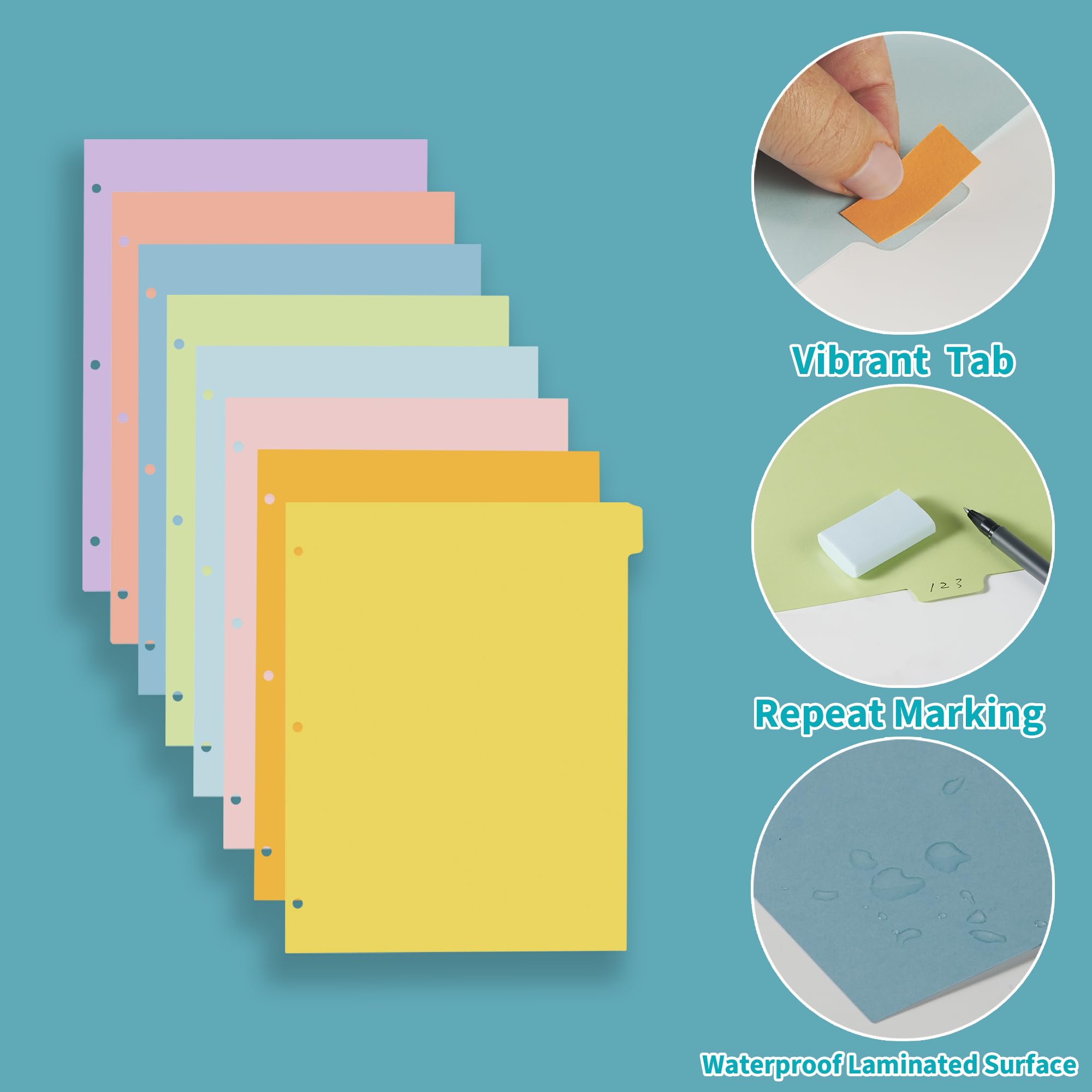 Snapklik.com : Binditek 96 Pack 8-Tab Binder Dividers For 3 Ring ...