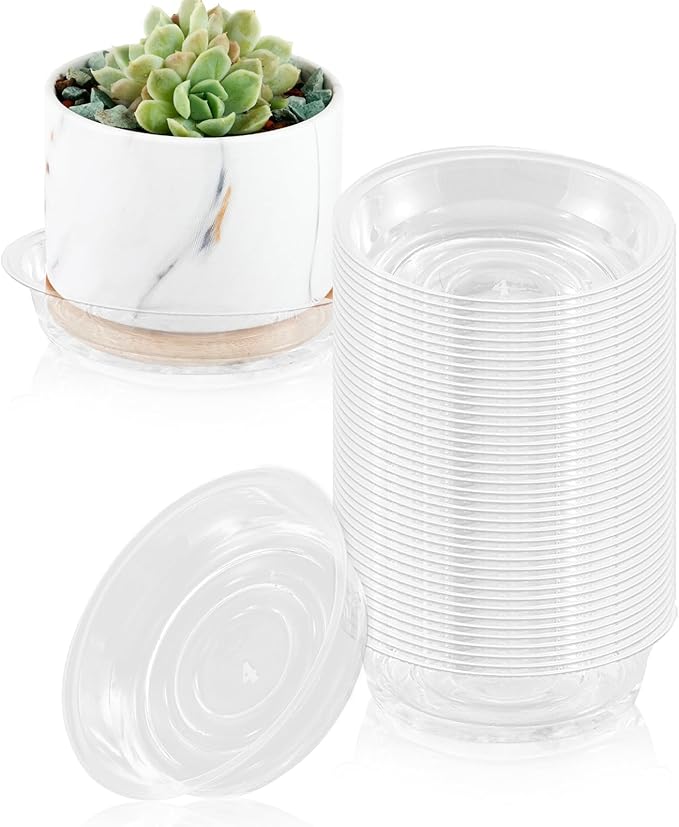 Amazon.com : UltraOutlet 40 Pack 4 Inch Plant Saucer Clear Plant ...
