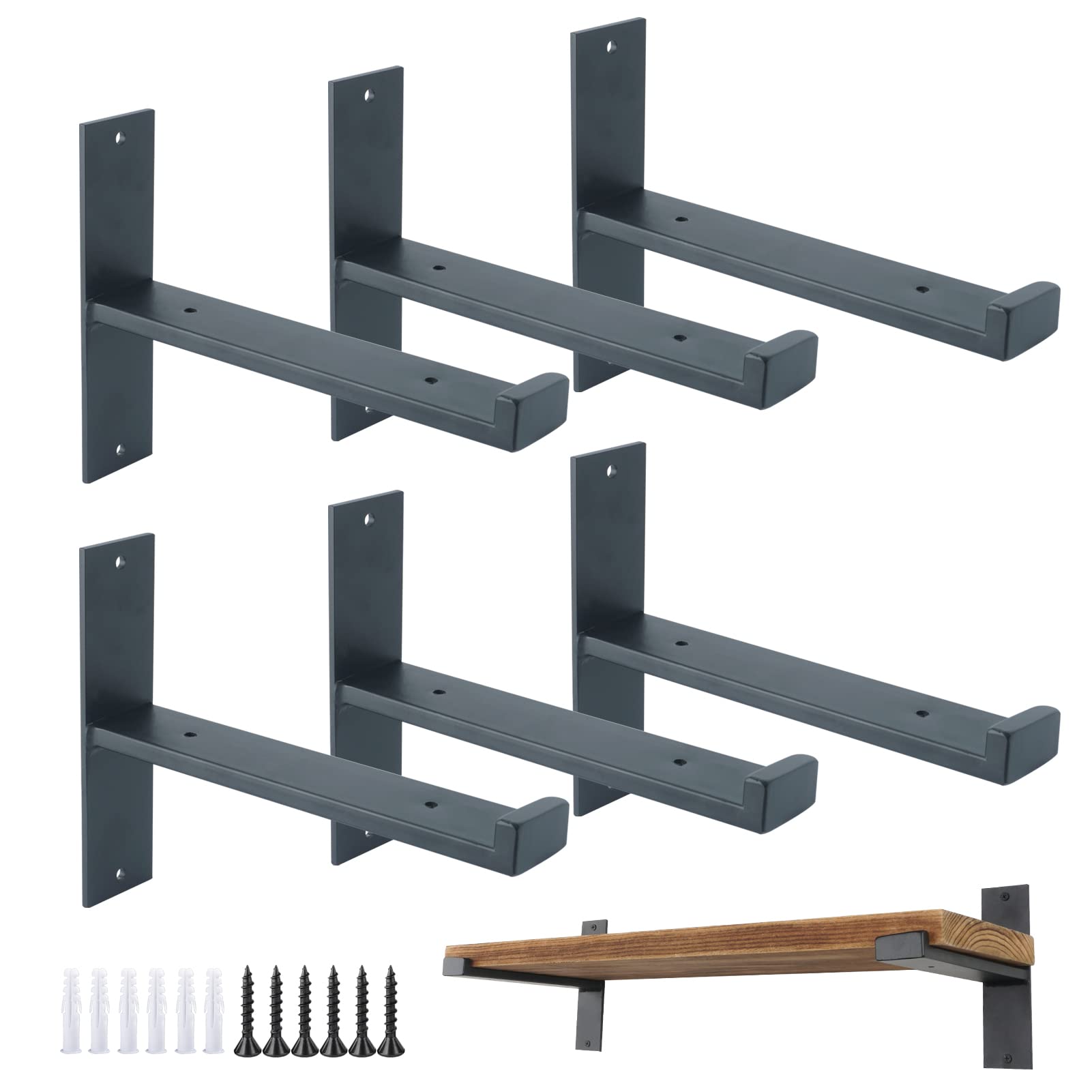 Buy Ouvin 6 Pack Shelf Brackets, DIY Floating T Shelf Brackets for ...