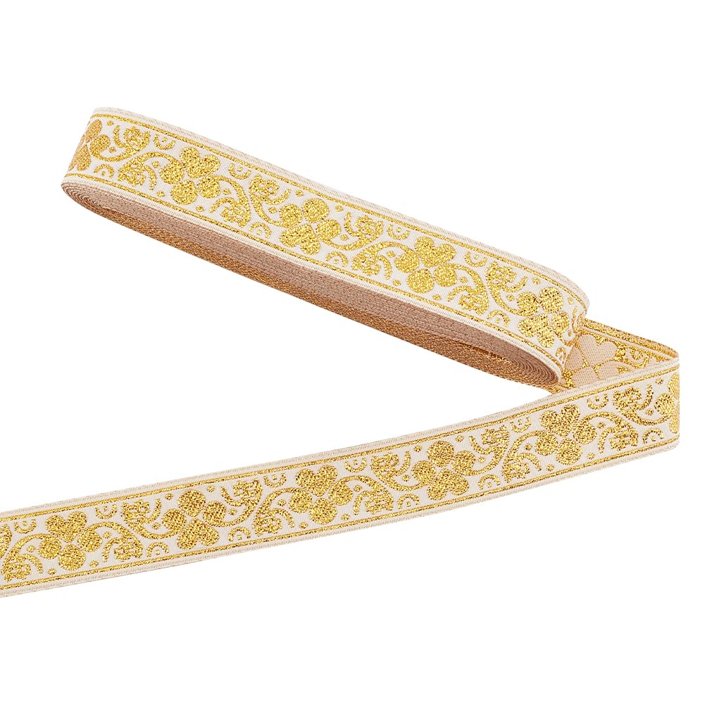Amazon.com: PH PandaHall 7.66 Yards Gold Jacquard Ribbon 3/4 inch Edge ...