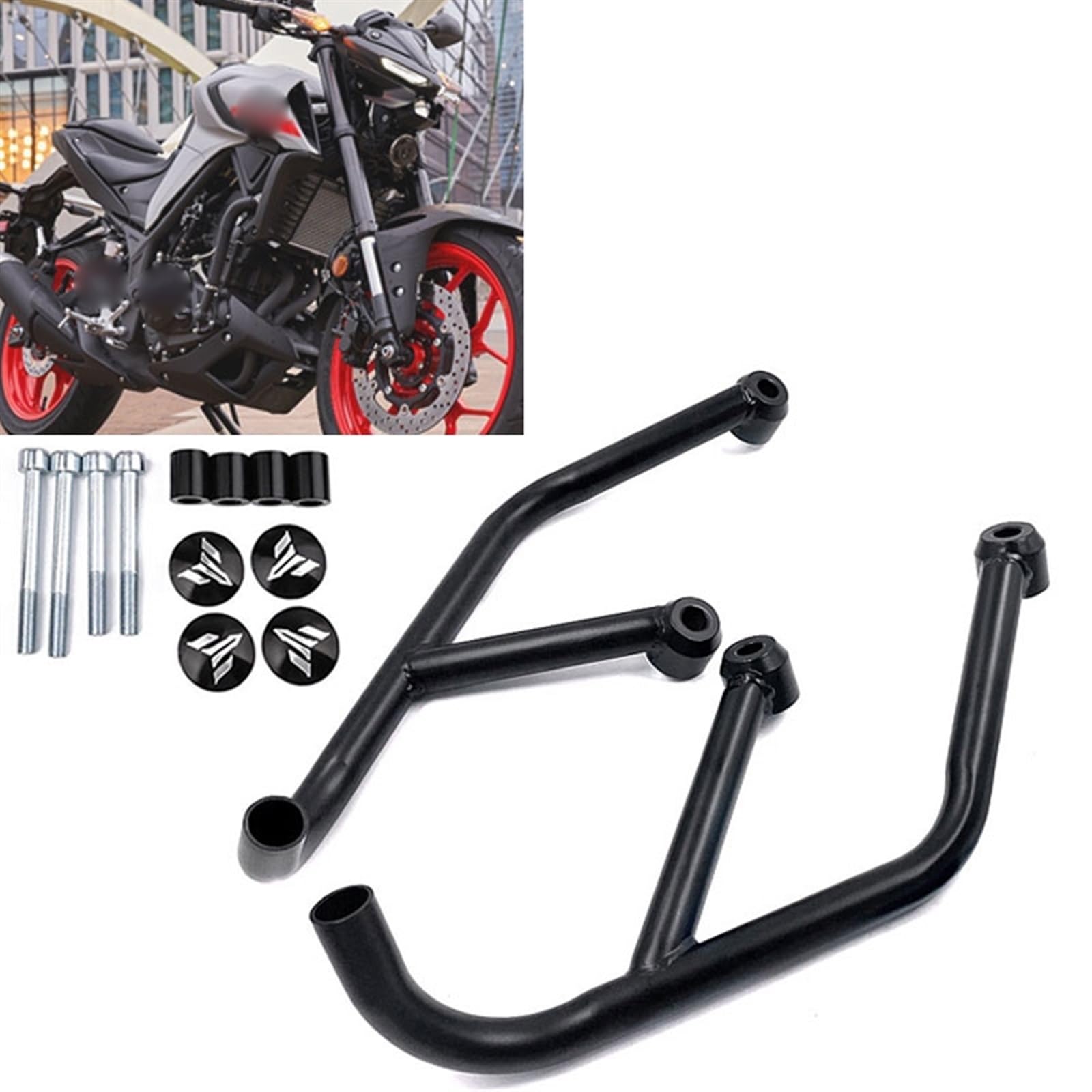 Yamaha Mt03 Accessories Black Engine Crash Bars For Yamaha MT-03/MT-25 ...