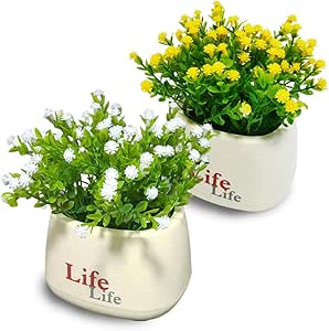 Amazon｜[YOURAKU]フェイクフラワー 2個セット お手入れ不要 カフェ 玄関 洗面台 キッチン 造花 かわいい 卓上 インテリア ...