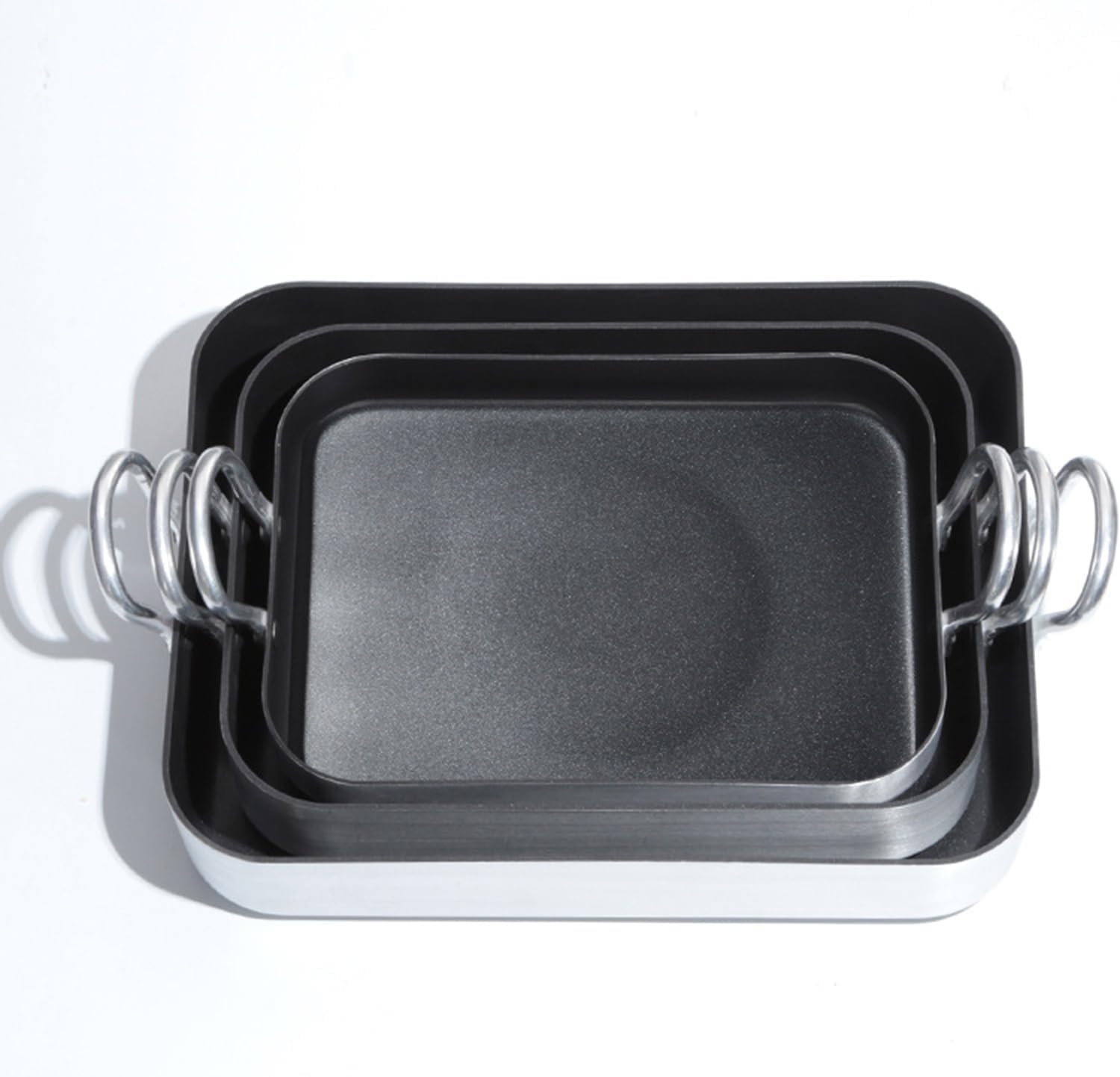 Amazon.com: Nonstick Roasting Pan Rectangular Aluminum Griddle Grill ...