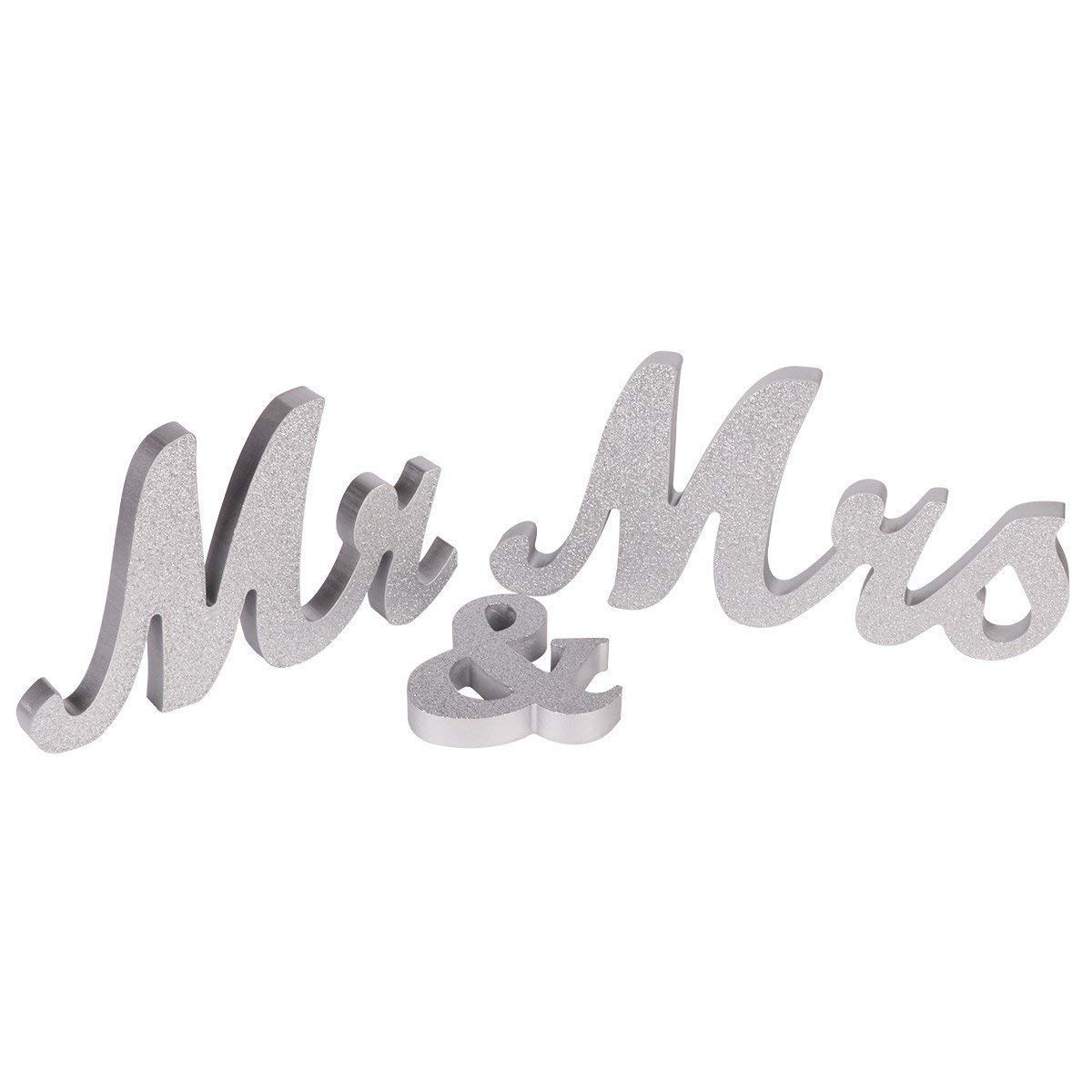 Snapklik.com : Mr And Mrs Signs Wedding Sweetheart Table Decorations ...