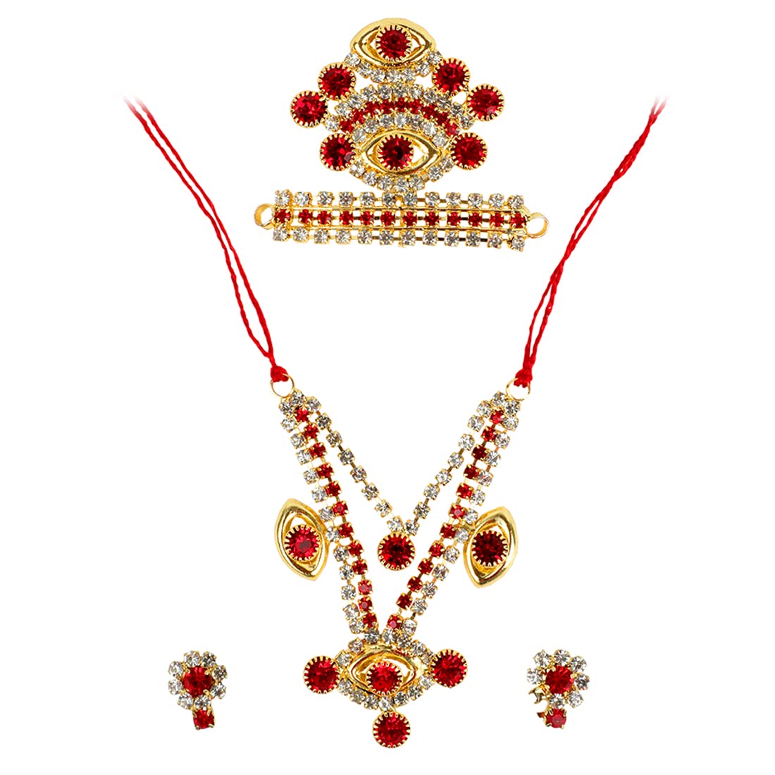 Buy Devi Maa/Radha Rani/Laddu Gopal Shringar Set faux Diamond Mukut ...