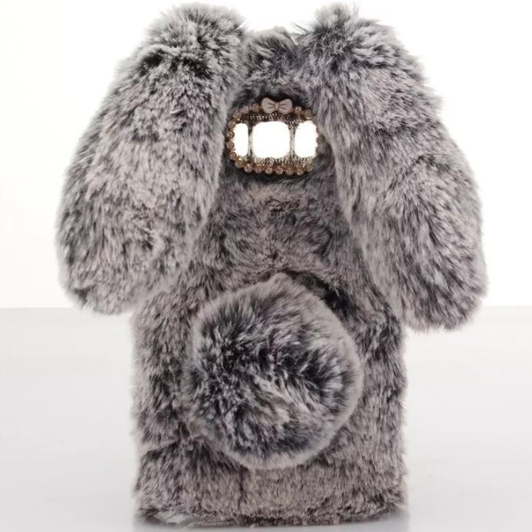 Amazon.com: Jtsery Fluffy Rabbit Case for iPhone 16,Furry Cute Bunny ...