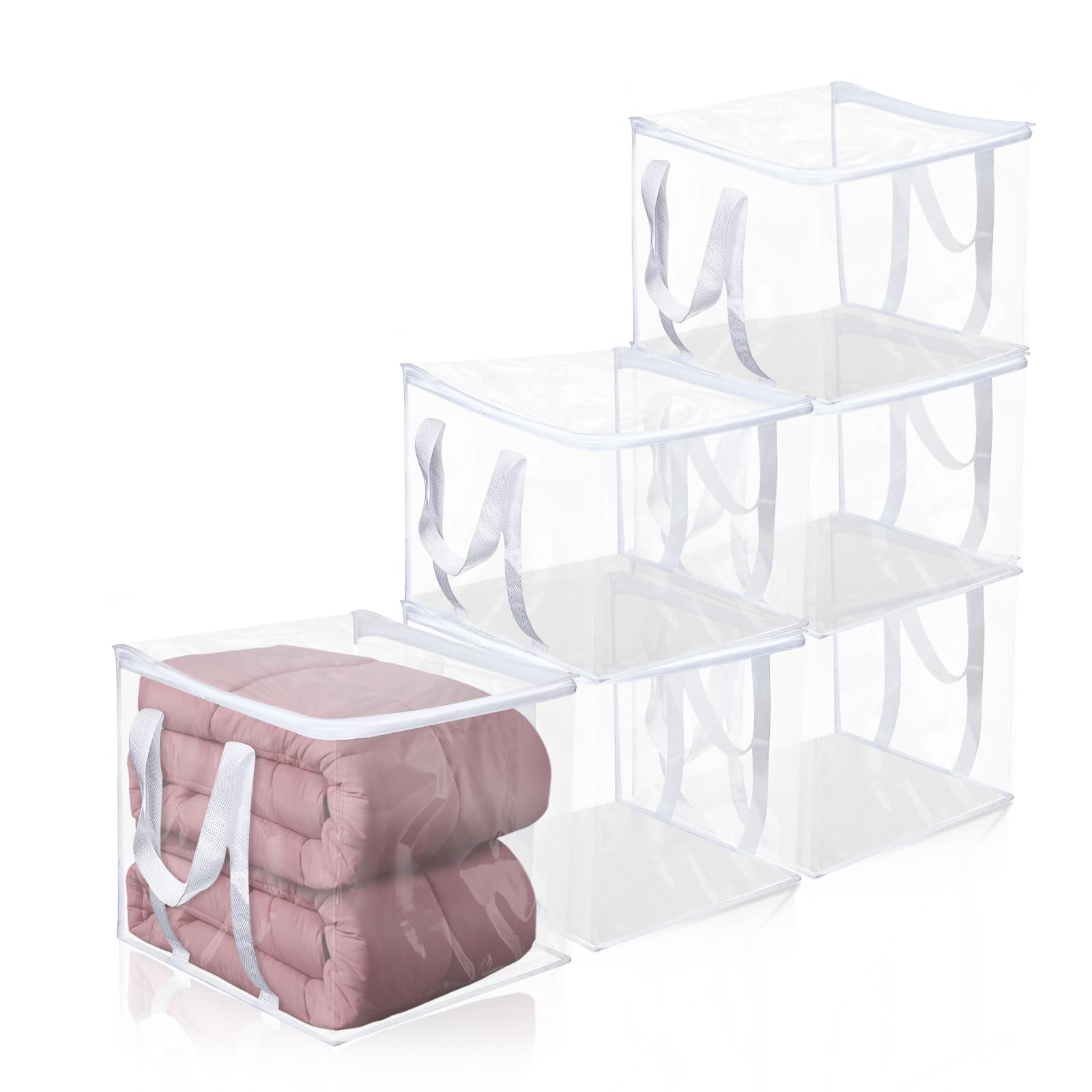 Amazon.com: 6 Pcs Clear Zippered Organizers 12 × 12 × 12 inch PVC Clear ...