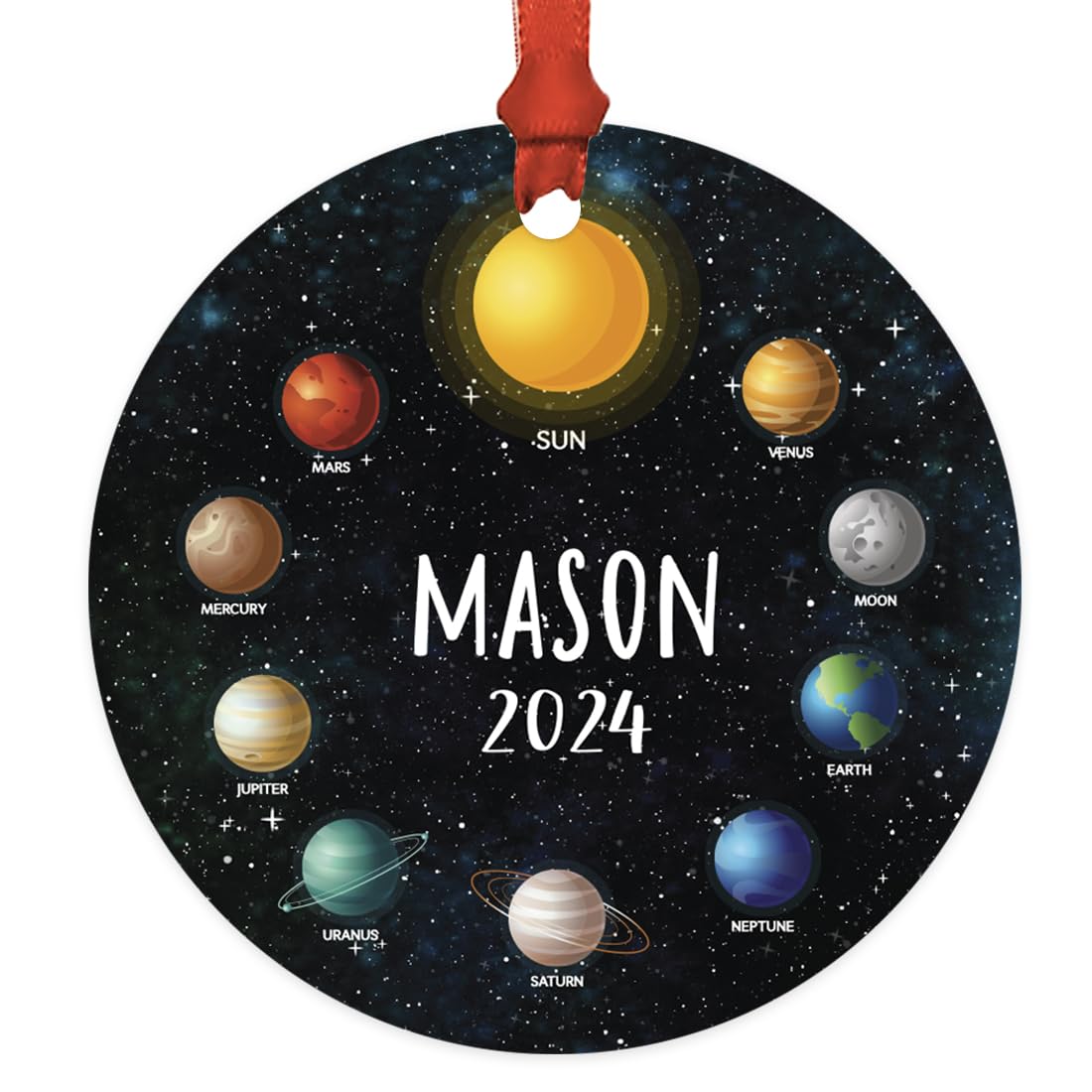 Amazon.com: Andaz Press 3.5" Metal Personalized Planet Christmas ...
