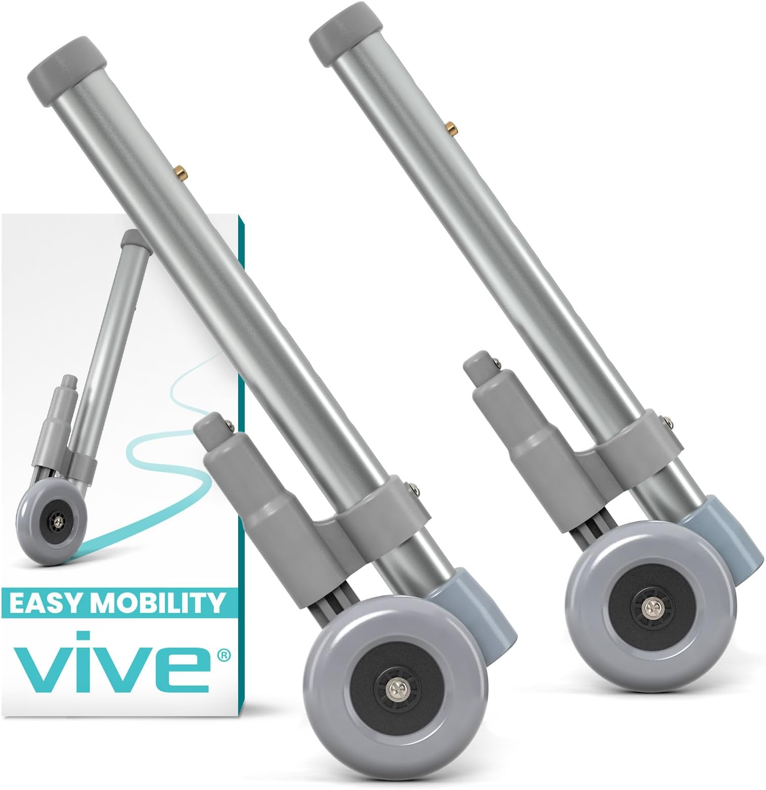 Amazon.com: Vive Walker Wheels with Brakes - Mobility Aid Equipment for ...
