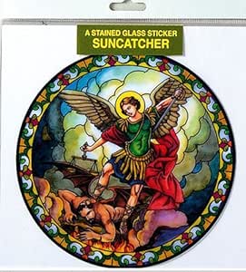 Amazon.com: St.Michael Window Sticker - Sun Catcher Tiffany Style ...