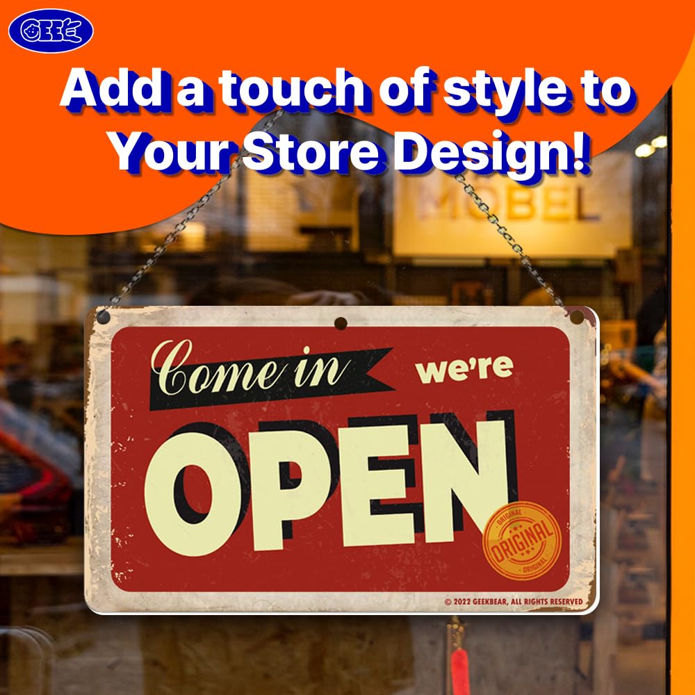 GEEKBEAR Open Closed Sign (04. Vintage Stamp) – All in One Package ...