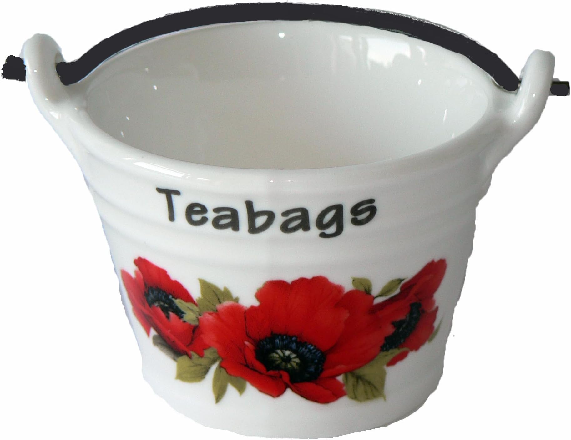 Poppy Teabag Tidy Bucket Shaped Teabag Tidy in Choice of 2 Sizes (Large ...