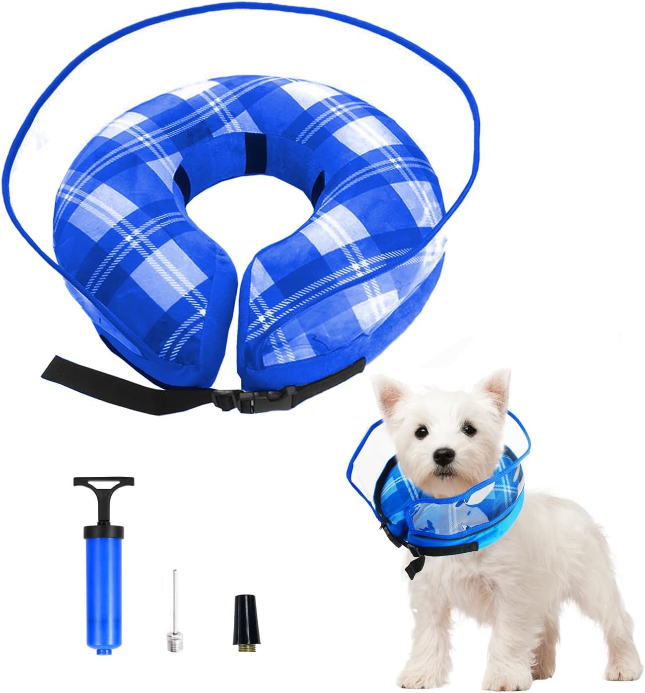 Amazon.com : Inflatable Dog Cone for Dogs Adjustable Dogs After Surgery ...