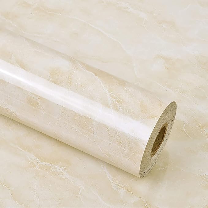 SIA VENDORS Beige Marble Self-Adhesive Wallpaper,24 x 60 inch Contact ...