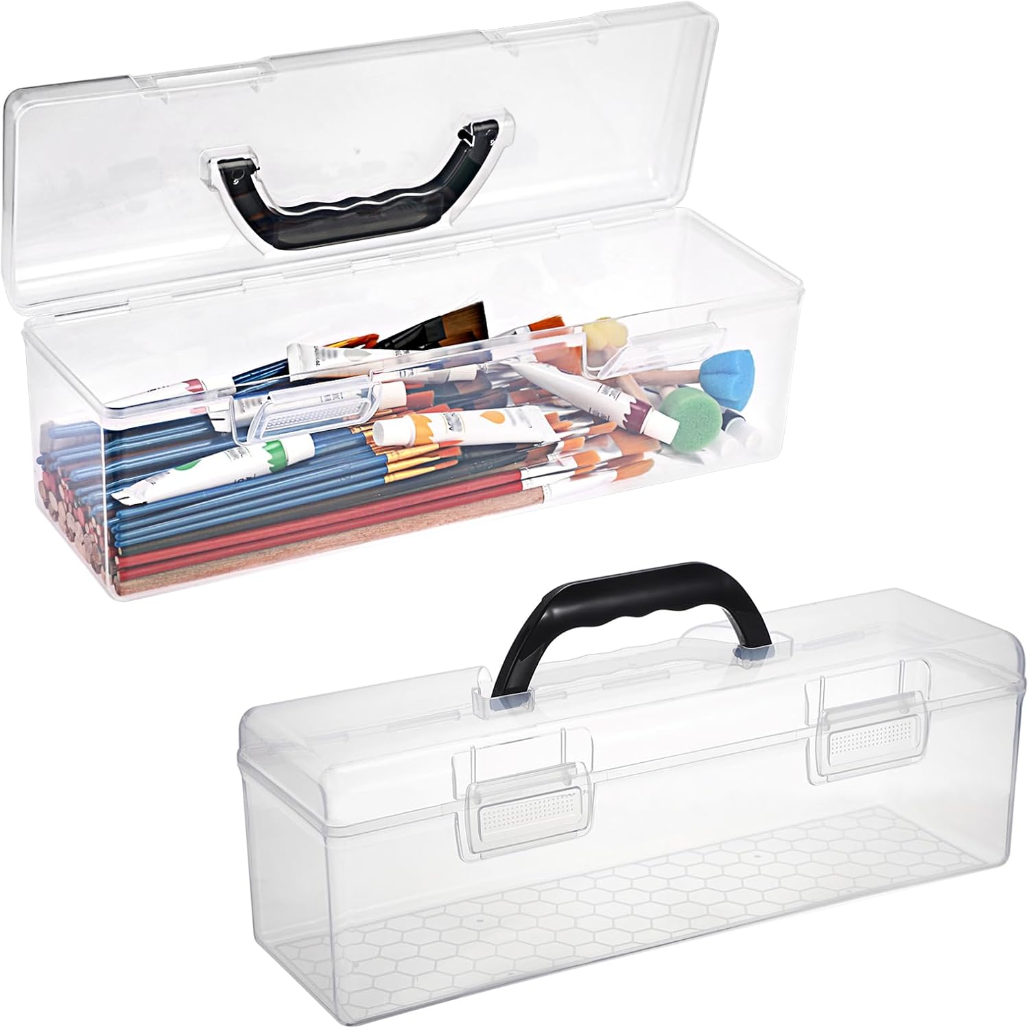 Amazon.com: BTSKY 2 Pack Clear Plastic Painting Brush Container with ...