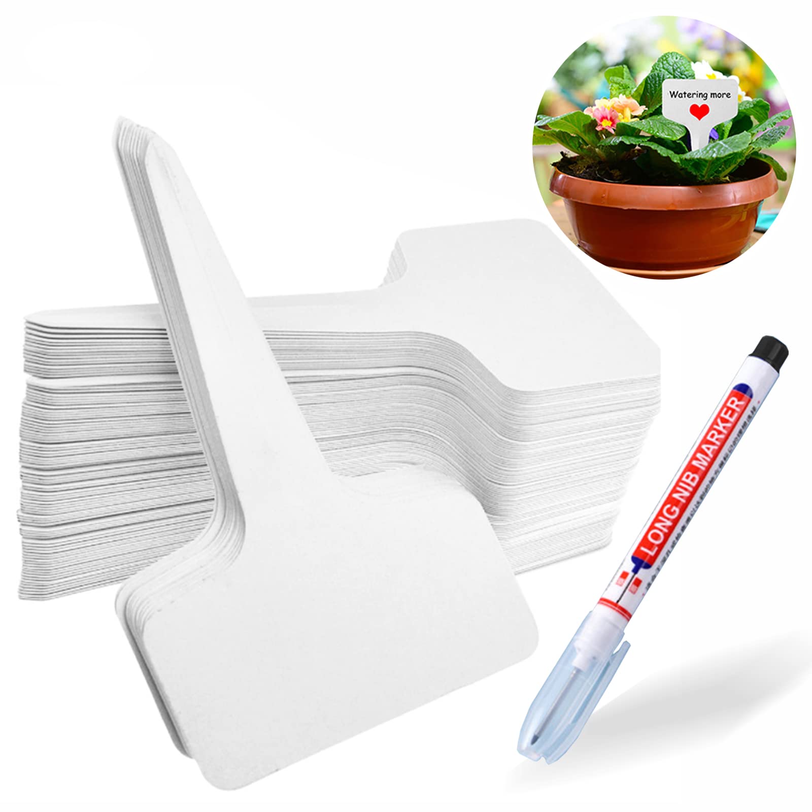 Plant Labels, 100Pcs Outdoor Plants Tag Marker and Pen Gardening Labels ...