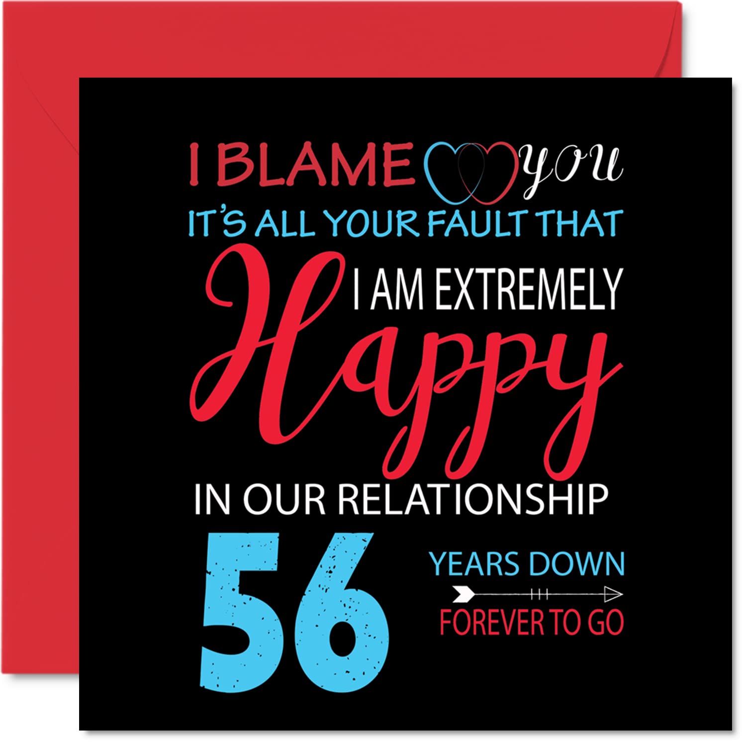 Amazon.com : Stuff4 Funny 56th Anniversary Card for Husband Wife - Your ...