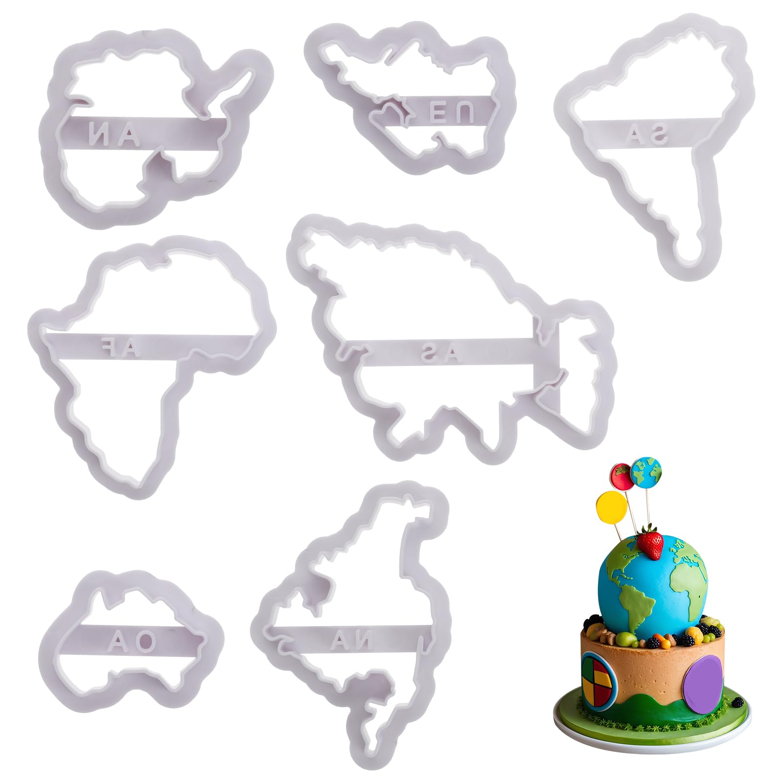 Amazon.com: Molain 7 PCS World Map Shape Cookie Cutters, Cake ...