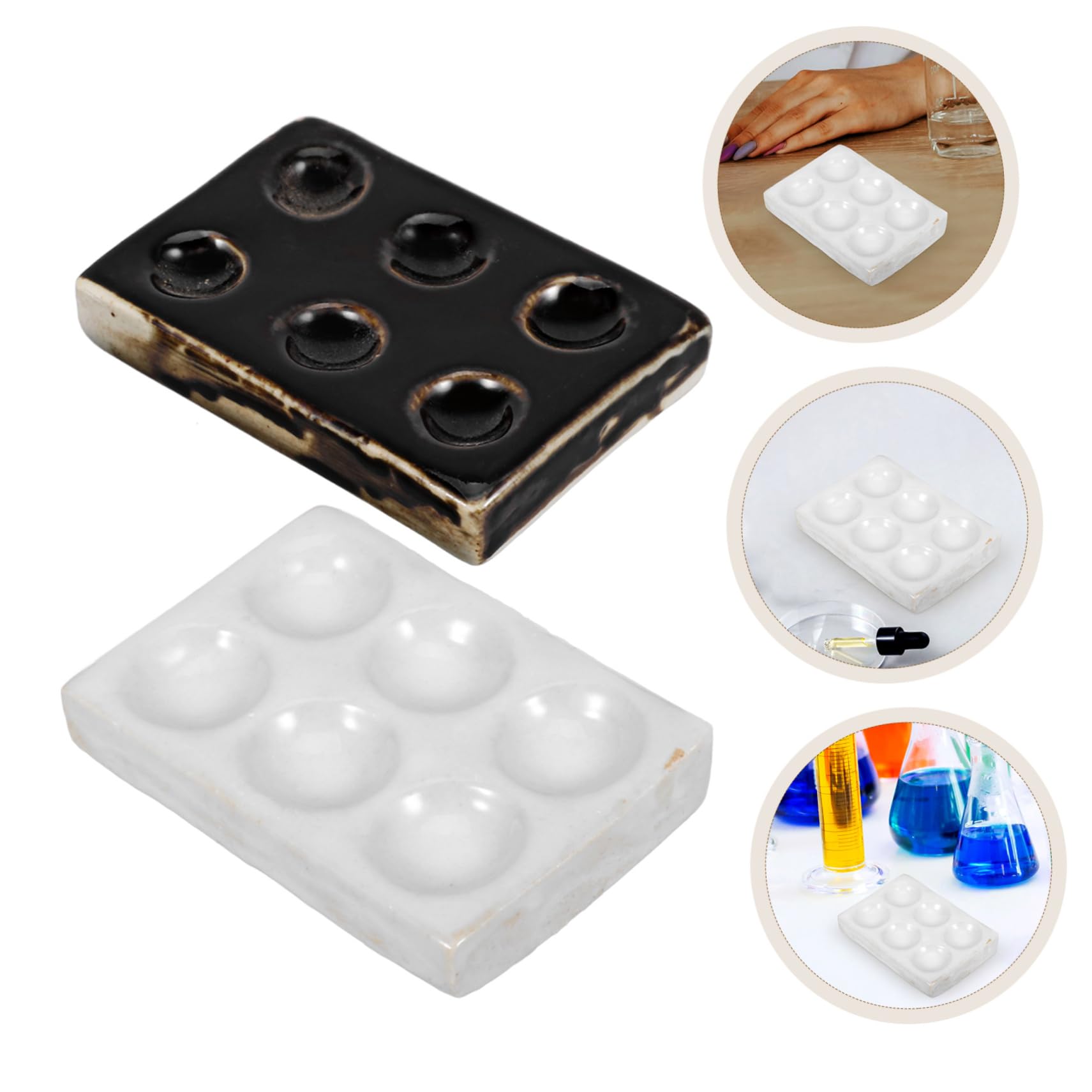 Spot Plate Chemistry Iplusmile 2pcs Ceramic Reaction Plate Porcelain ...