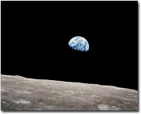 Amazon.com: Apollo 8 Earthrise from The Moon 11x14 Museum Photograph ...