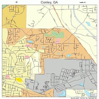 Amazon.com: Large Street & Road Map of Conley, Georgia GA - Printed ...