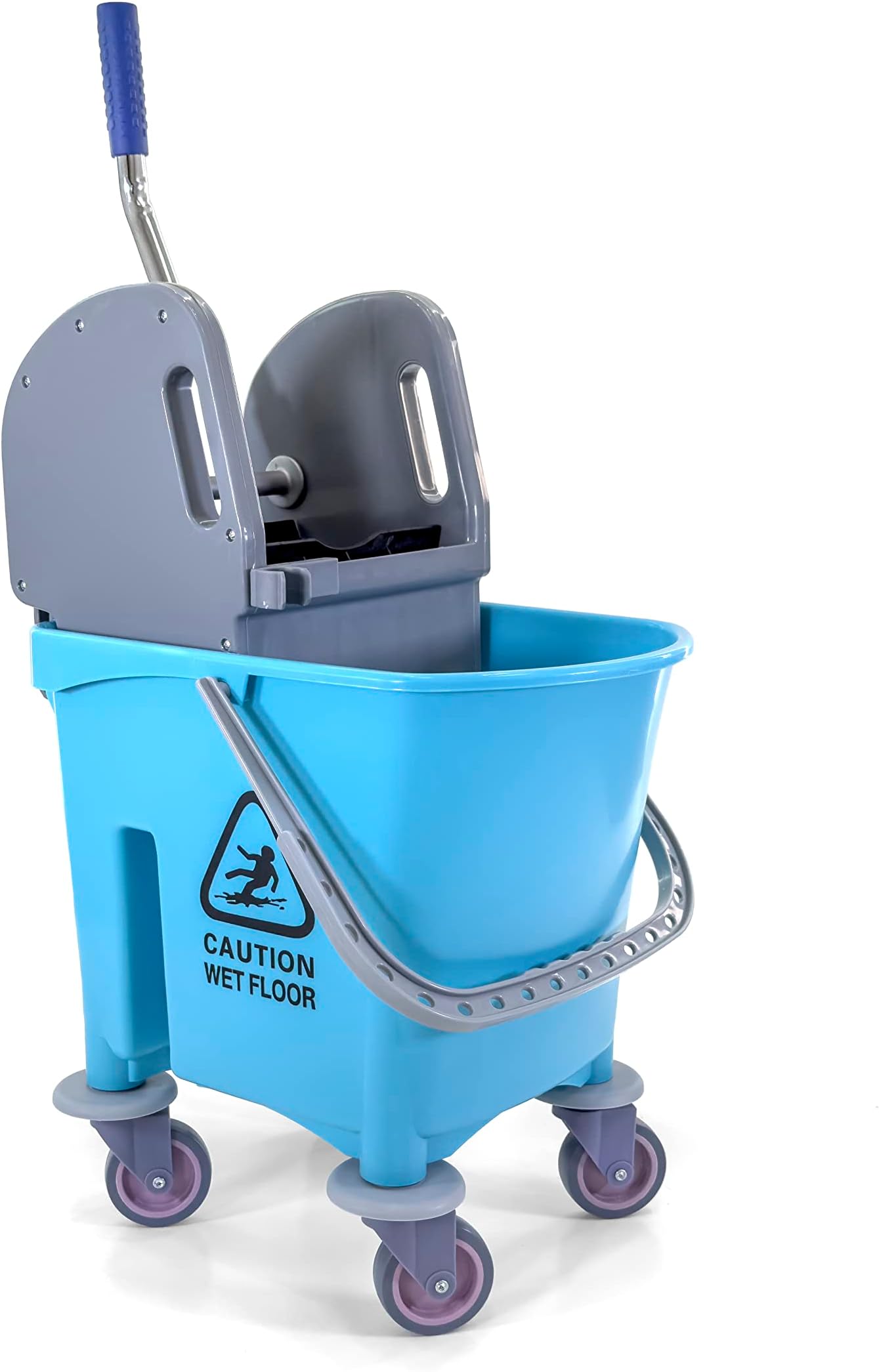 Amazon.com: Mop Bucket 25 Quart | Side Press Wringer | 4 Wheels 3 ...