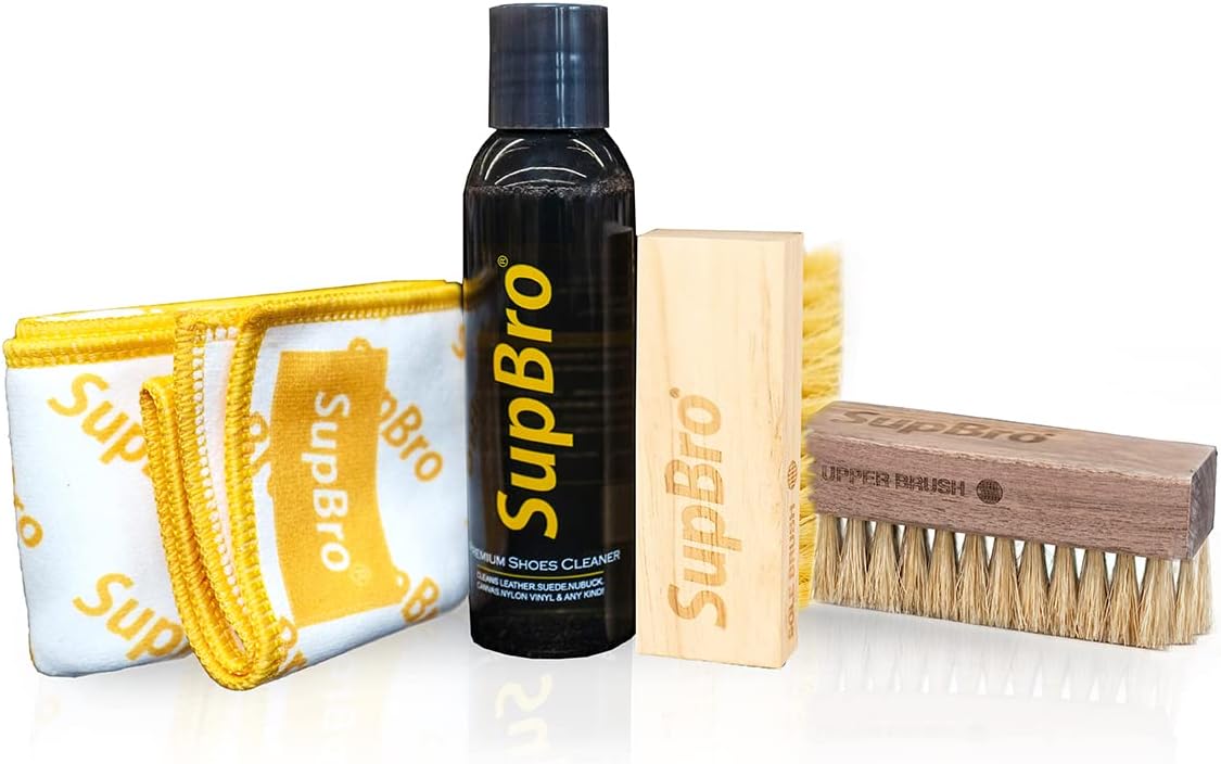 SupBro Kit limpiador de zapatos Solución limpiador premium, cepillo de ...