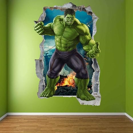 HUJL Wall Sticker Hulk Superhero Wall Stickers Mural Decal Print Art ...