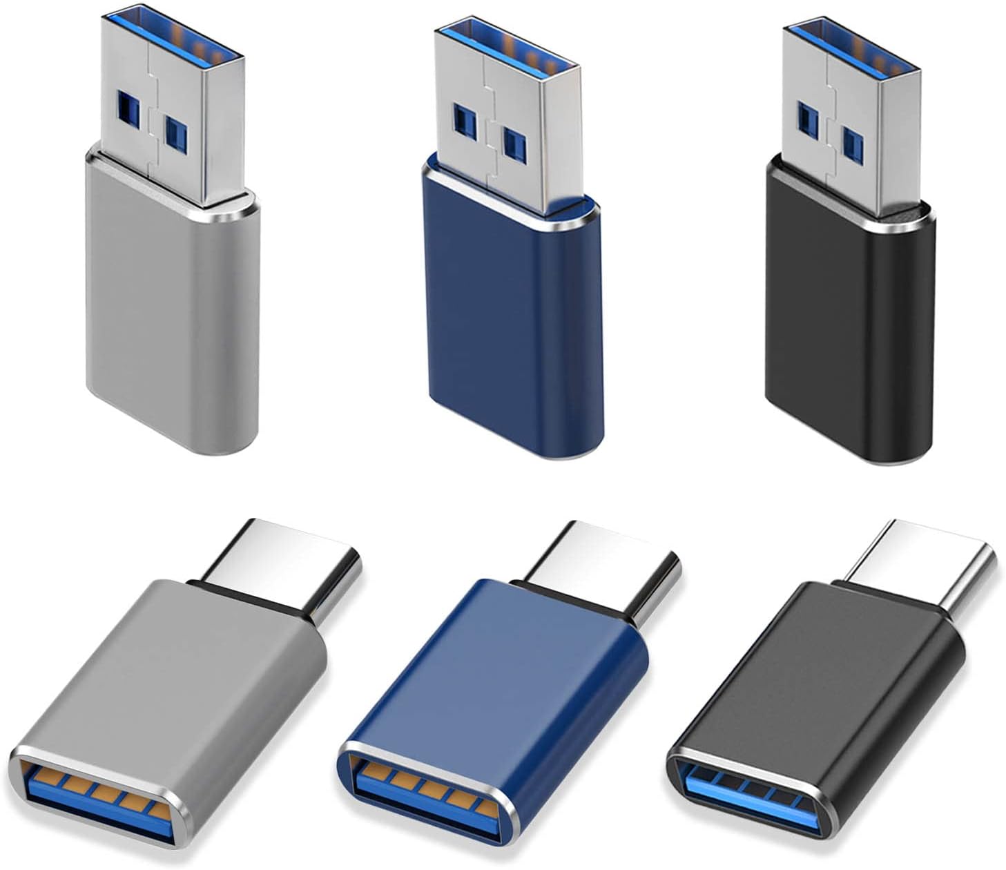 6 Pack-USB C to USB Adapter(3Pack)&USB to USB C Adapter(3Pack ...