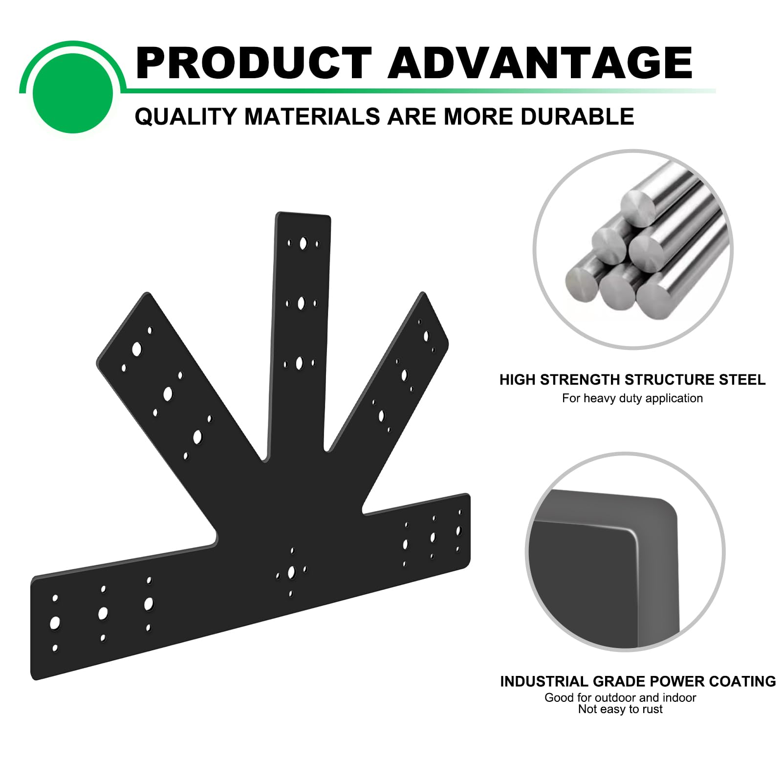 Wood Gable 24x13.5" Heavy Duty Gable Plate - Black Powder Coated ...