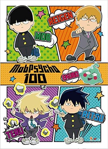 Amazon.com: Mob Psycho 100 Wall Scroll, Poster, One Size, Multi-Colored ...
