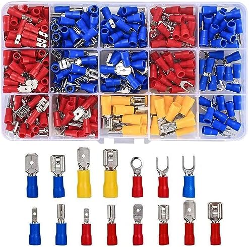 QOOSIKICC 160 Pcs Copper Ring Terminals, M3/M4/M5/M6/M8/M10 Brass Wire ...