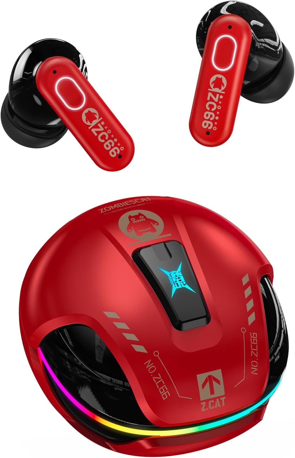 ZOMBIES CAT Active Noise Cancelling Earbuds Wireless Bluetooth 5.4 Ear ...