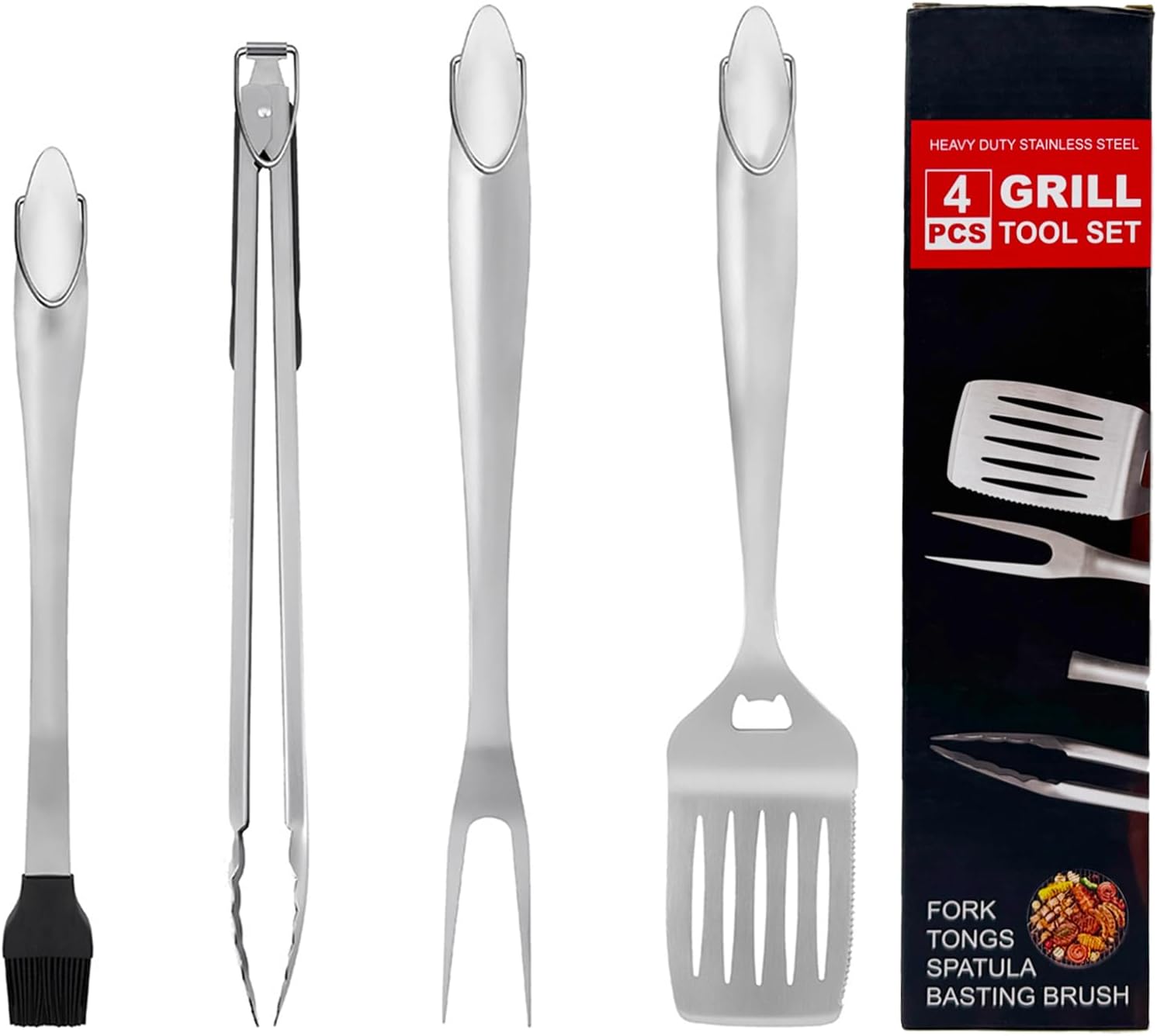 4PCS Barbecue Accessories Kit, Professional BBQ Grill Utensils Set for ...