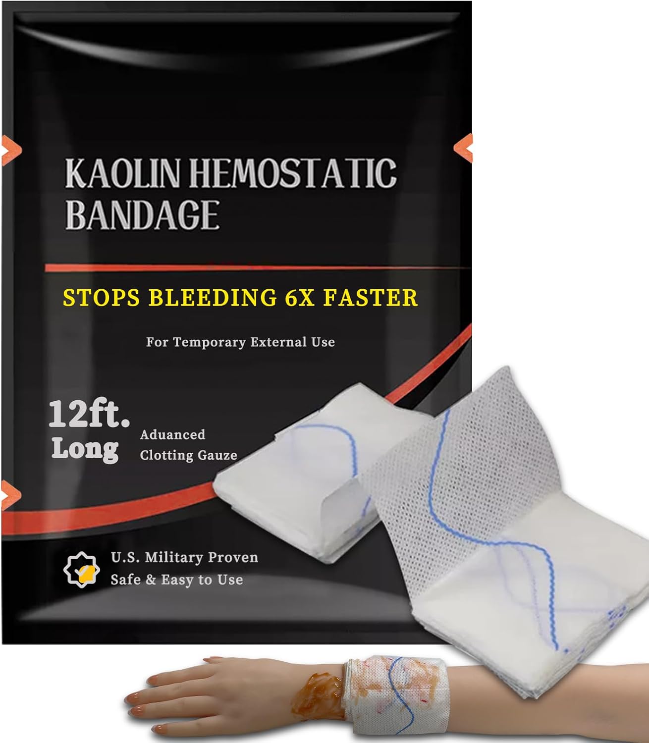 Amazon.com: Quick Clot Gauze, First Aid Advanced Stop The Bleed Kit ...