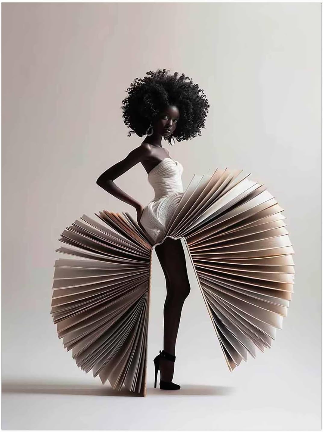 Amazon.com: Modern Black Woman Art Print,Afro Woman Reading,Black Lady ...