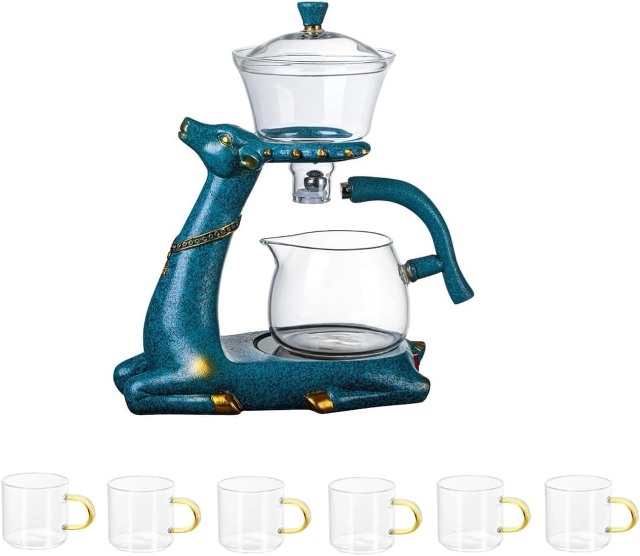 Amazon.com | RORA Lazy Kungfu Glass Tea Set Semi Automatic Drip ...