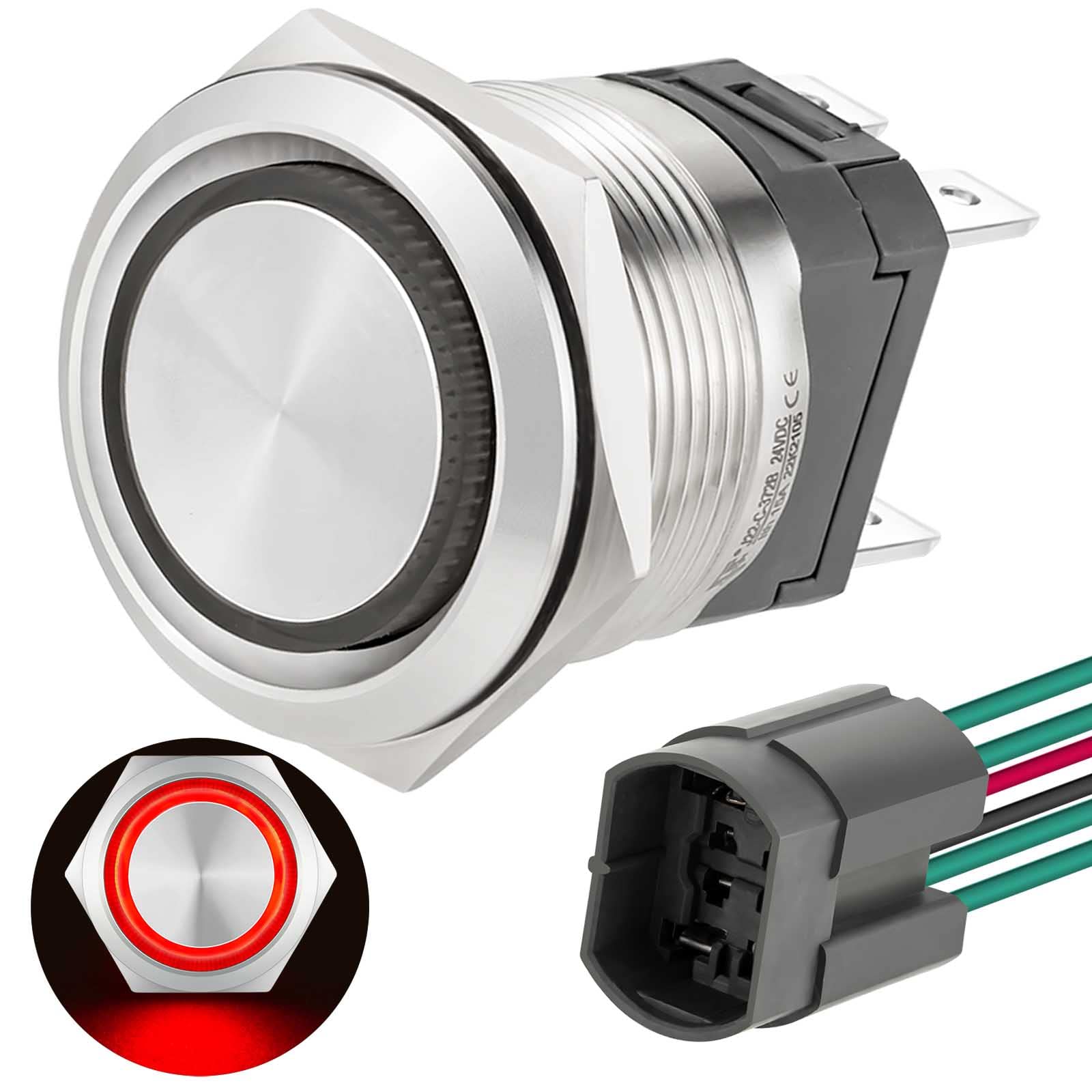 Snapklik.com : 15Amp 22mm Push Button Switch 24VDC/AC Latching ...